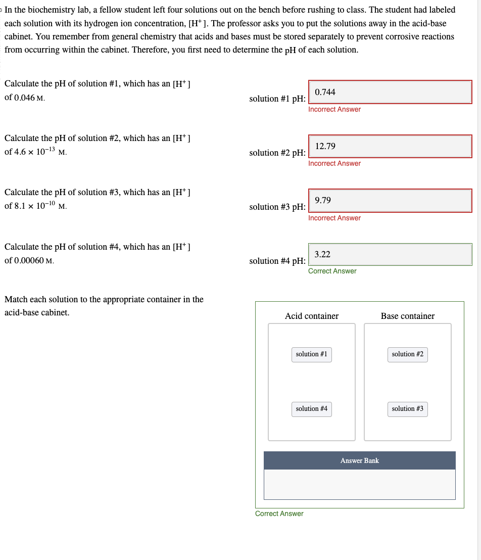 Solved In ﻿the biochemistry lab, a fellow student left four | Chegg.com