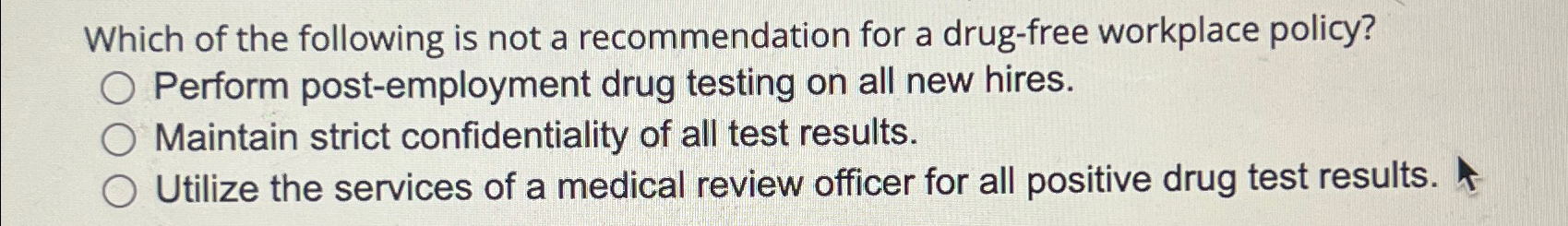 Solved Which of the following is not a recommendation for a | Chegg.com