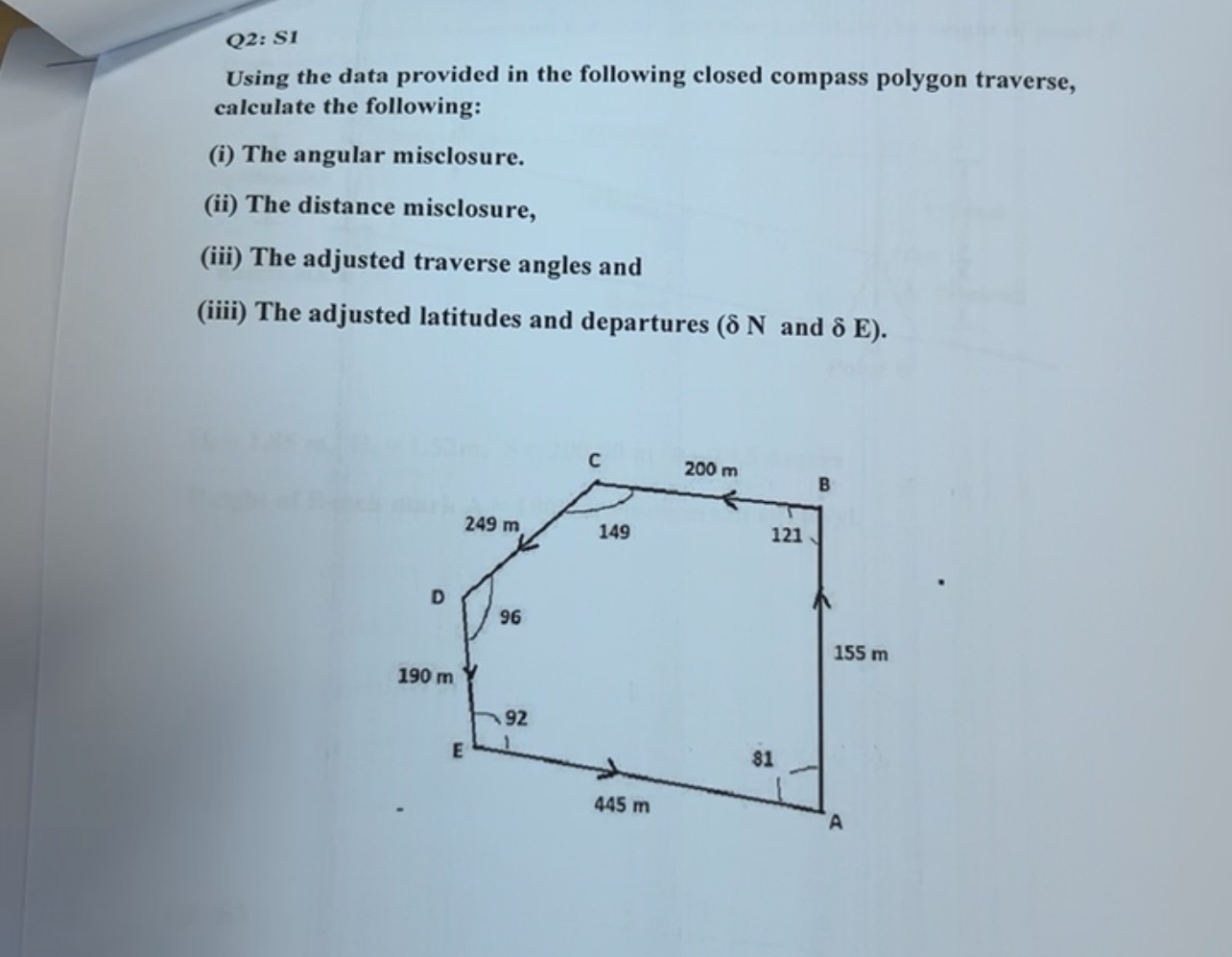 Solved Q2:S1Using the data provided in the following closed | Chegg.com