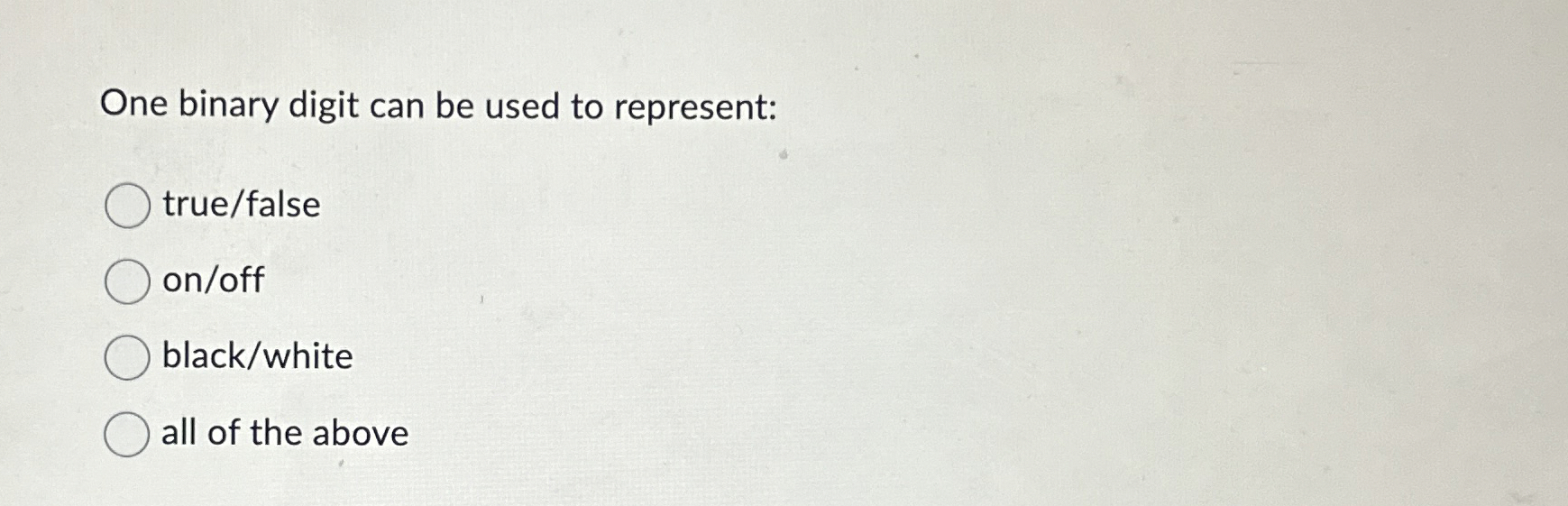 Solved One binary digit can be used to | Chegg.com