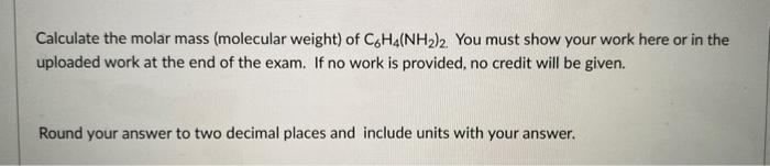 Solved Calculate the molar mass (molecular weight) of | Chegg.com