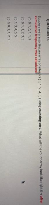 Solved QUESTION 15 Suppose we are sorting an array of | Chegg.com