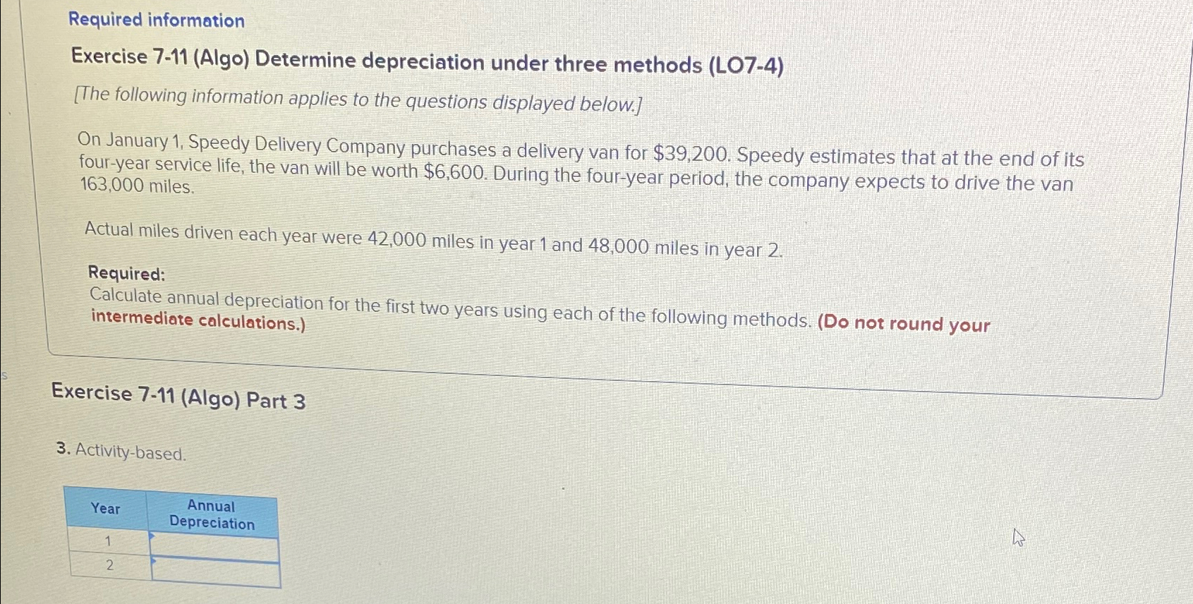 Solved Required informationExercise 7-11 (Algo) ﻿Determine | Chegg.com