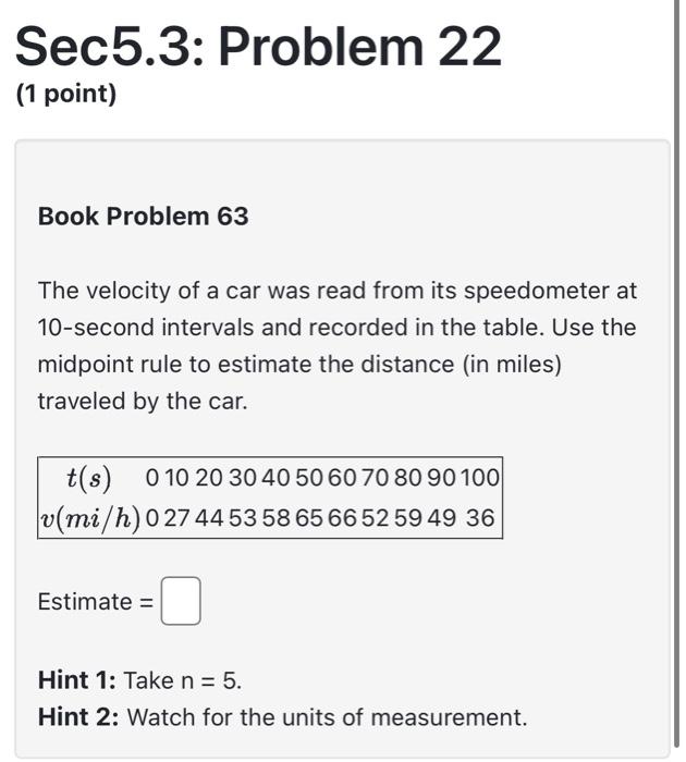Solved Sec5.3: Problem 20 (1 point) Book Problem 59 The | Chegg.com