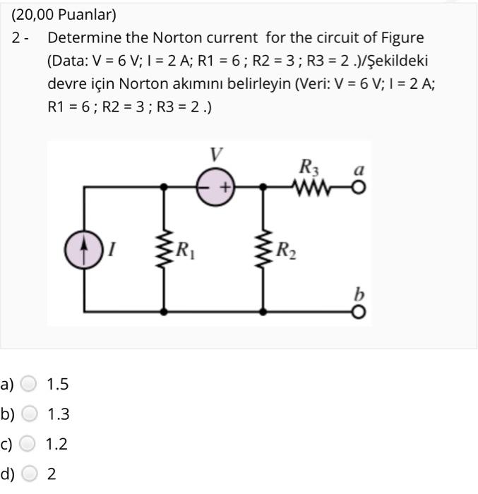Solved Determine the Norton current for the circuit of | Chegg.com
