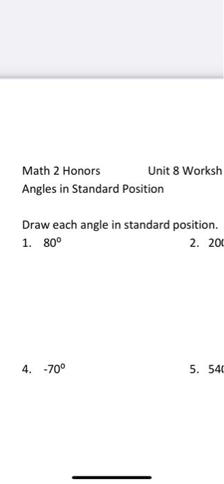 Solved Name 3. -300° 6. -400° Math 2 Honors Unit 8 Worksh | Chegg.com