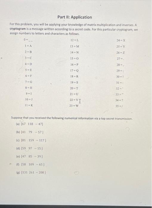 Solved For this problem, you will be applying your knowledge | Chegg.com