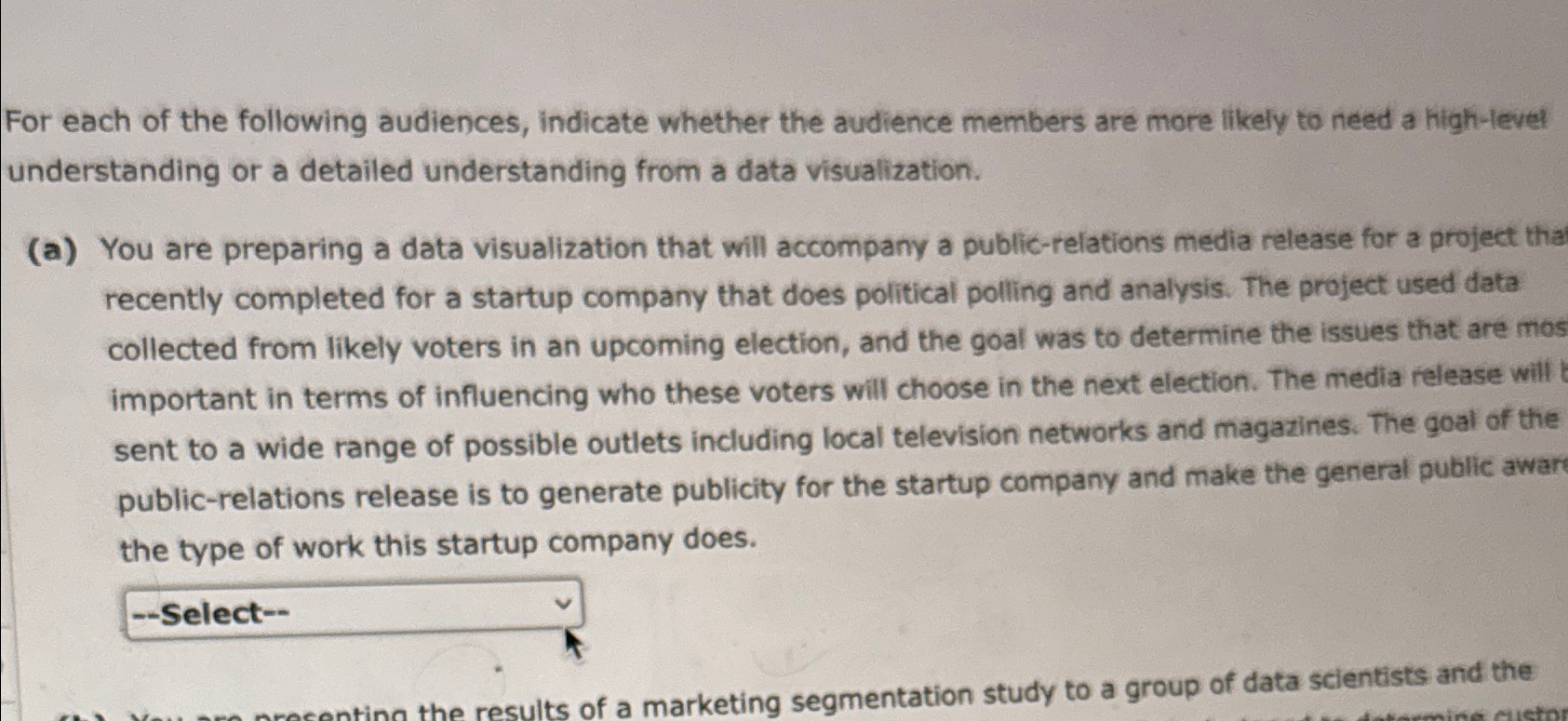 Solved For each of the following audiences, indicate whether | Chegg.com