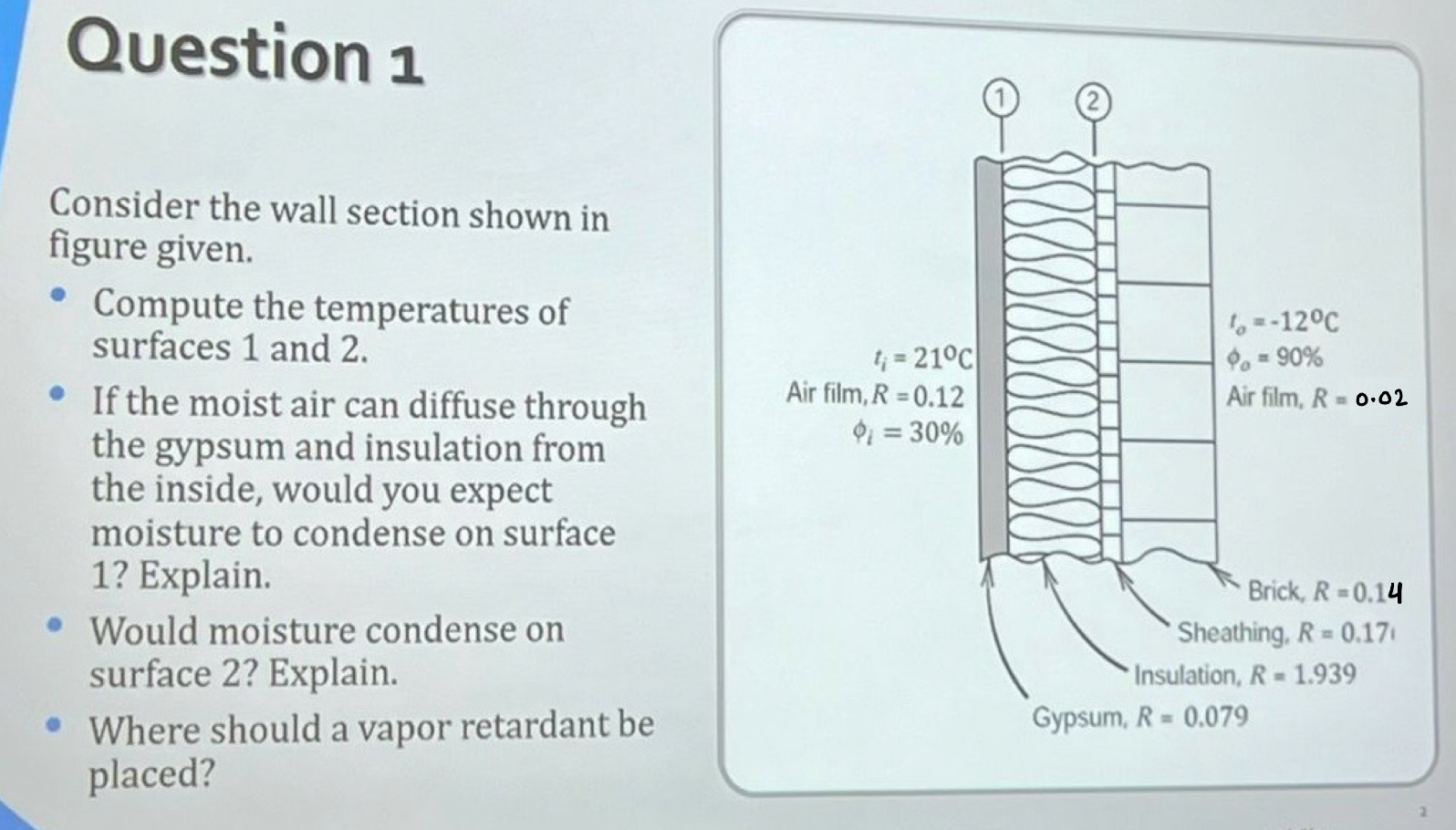 Solved Question 1Consider the wall section shown in figure | Chegg.com