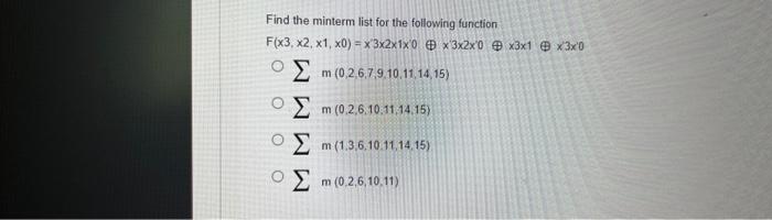Solved Find a modulo-2 sum of three products for the | Chegg.com
