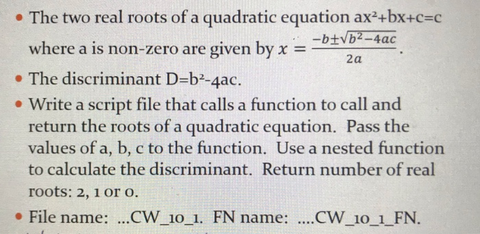 Solved 2a • The two real roots of a quadratic equation | Chegg.com