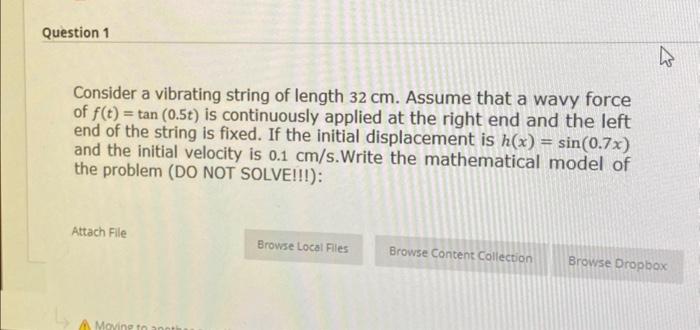 Solved Consider a vibrating string of length 32 cm. Assume | Chegg.com
