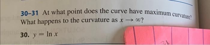 Solved 30-31 At what point does the curve have maximum | Chegg.com