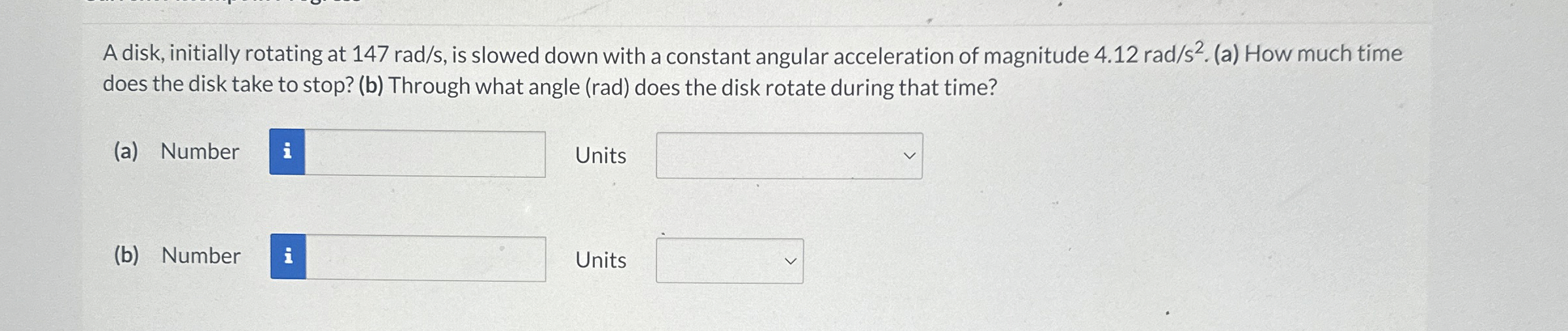 Solved Question 4 ﻿a Disk Initially Rotating At 147rads 