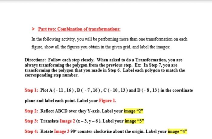 Solved > Part two: Combination of transformations: In the | Chegg.com