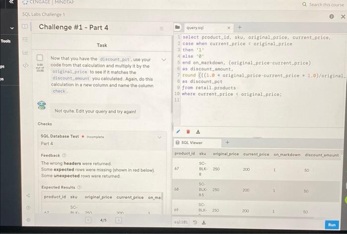 Solved Tools Ps Cengage Mindtap Sql Labs Challenge 1 3 S B 