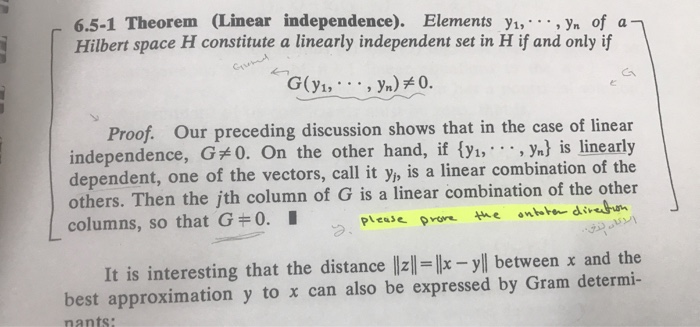 Solved 6.5-1 Theorem (Linear independence). Elements y1, ... | Chegg.com