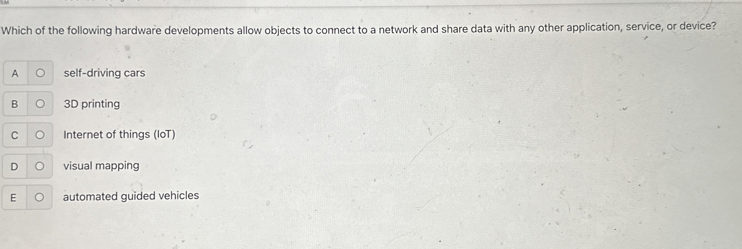 Solved Which of the following hardware developments allow | Chegg.com
