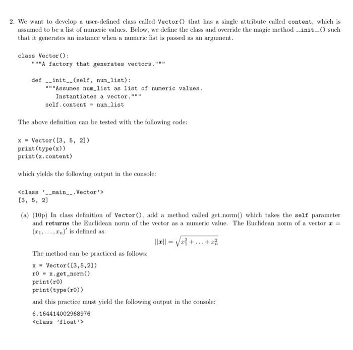 Solved 2. We want to develop a user-defined class called | Chegg.com