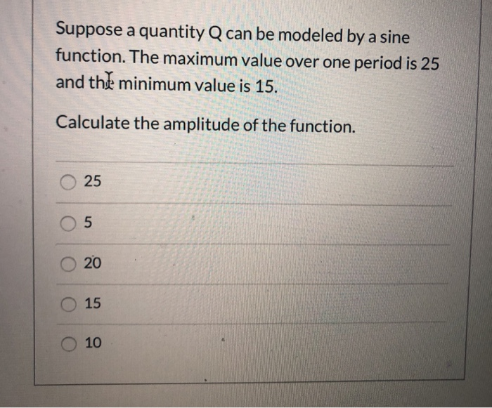 Solved Suppose a quantity Q can be modeled by a sine | Chegg.com