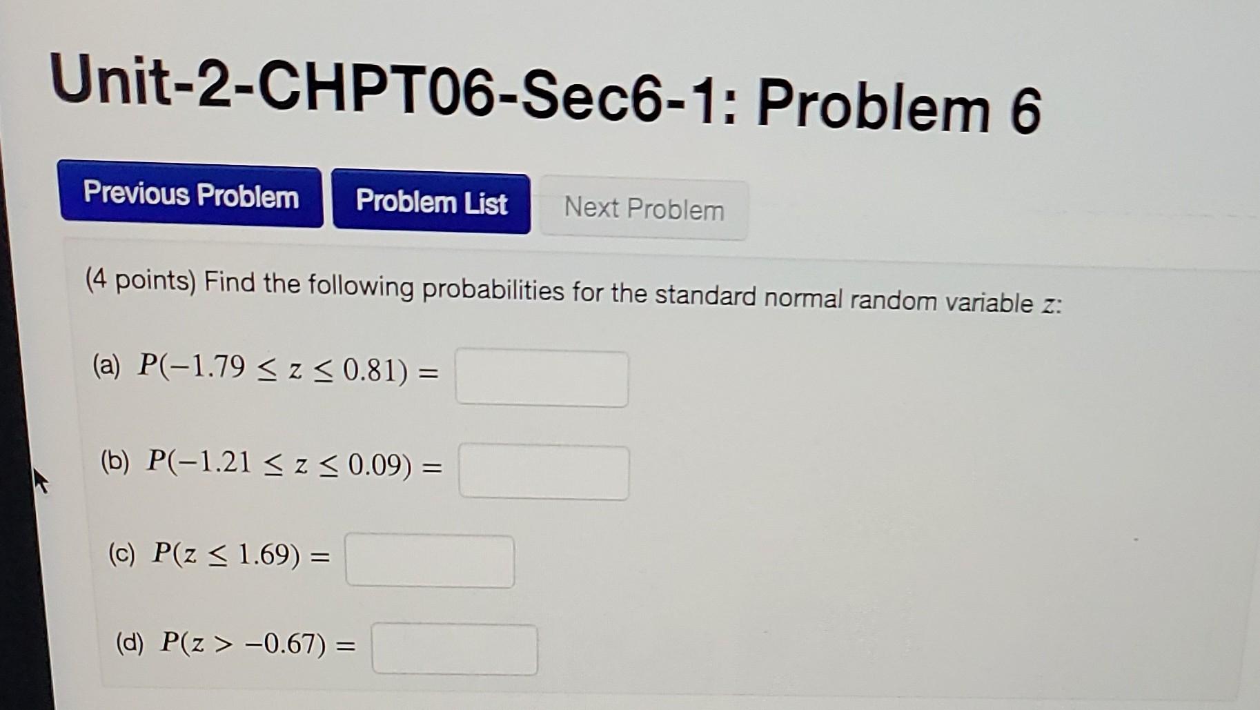 Solved Unit-2-CHPT06-Sec6-1: Problem 6 Previous Problem | Chegg.com