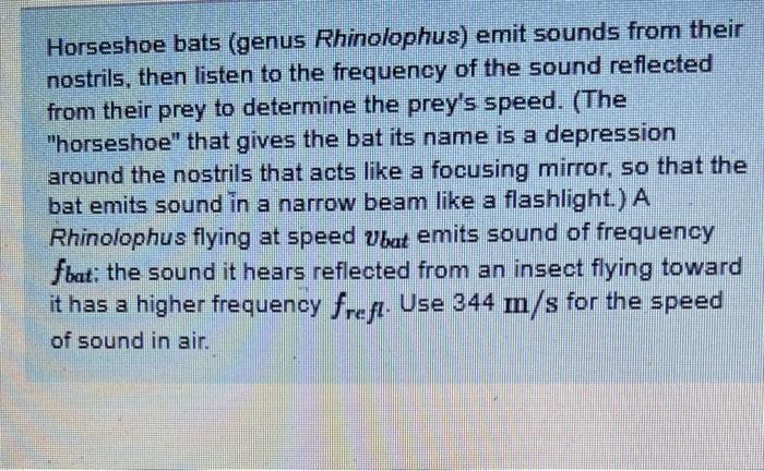 Solved If the bat emits a sound at a frequency of 80.6kHz | Chegg.com