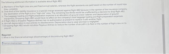 Solved Problem 13-21 (Algo) Dropping or Retaining a Flight | Chegg.com