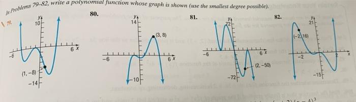 Solved Problem 70 82 Write A Polynomial Function Whose 6123