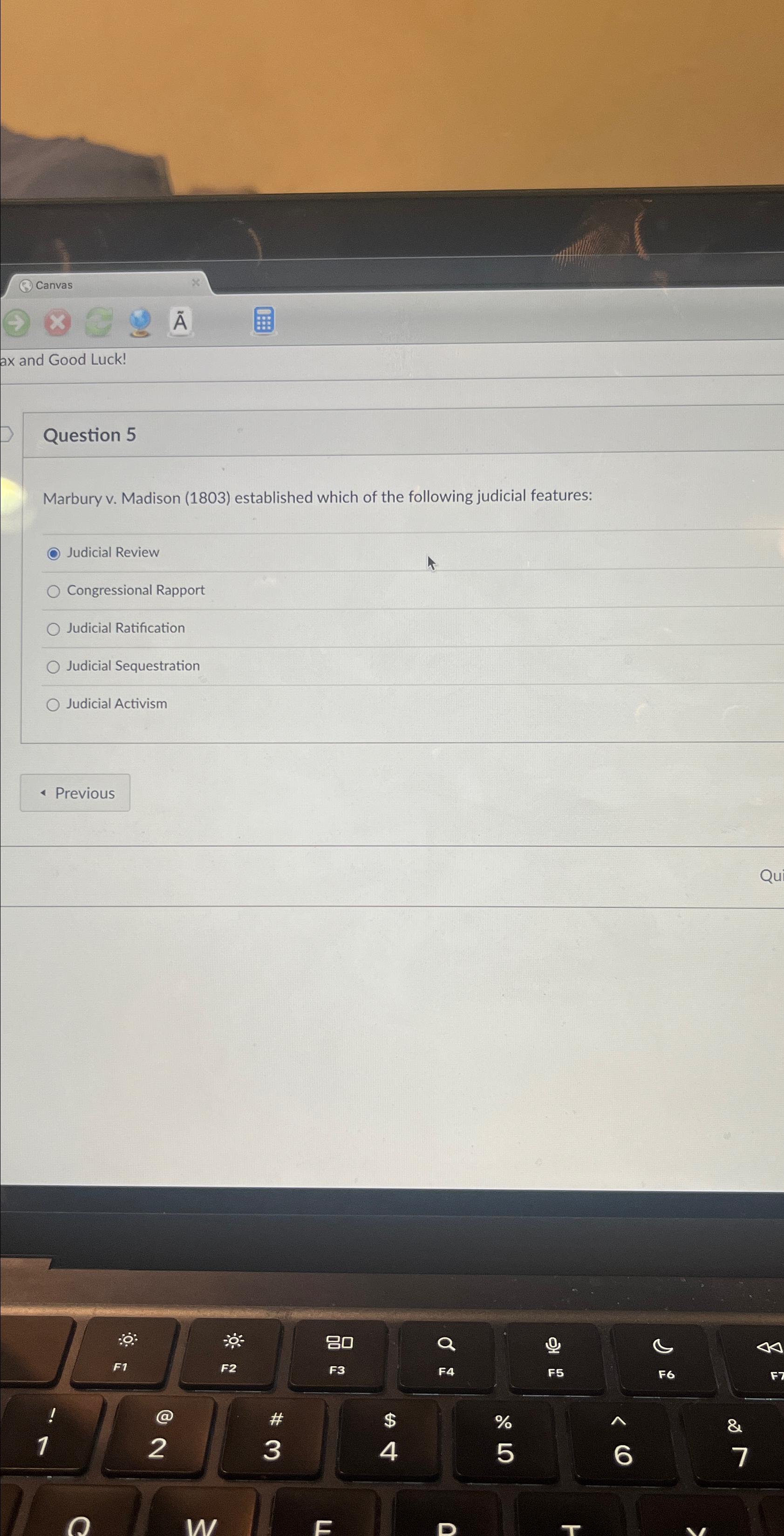 Solved Question 5Marbury v. ﻿Madison (1803) ﻿established | Chegg.com