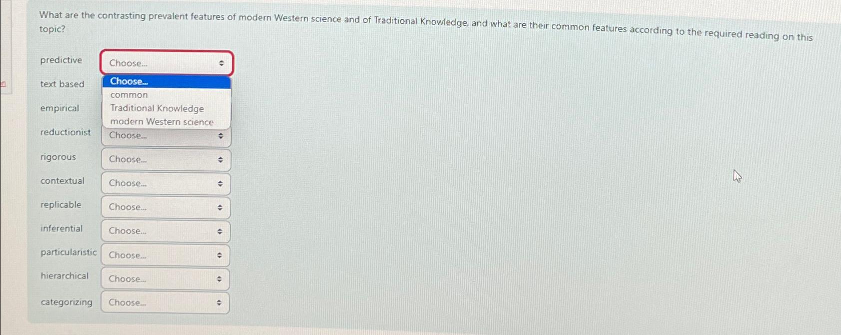 Solved What are the contrasting prevalent features of modern | Chegg.com