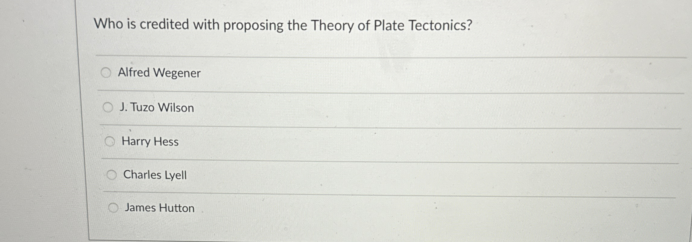 Solved Who is credited with proposing the Theory of Plate | Chegg.com
