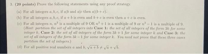 Solved 3. (20 points) Prove the following statements using | Chegg.com