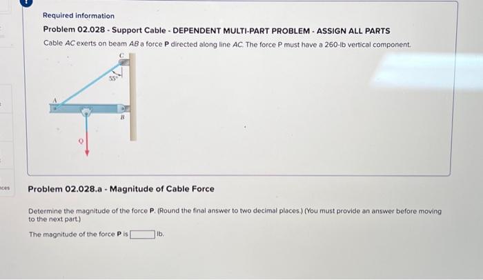Solved Problem 02028 Support Cable Dependent Multi Part 