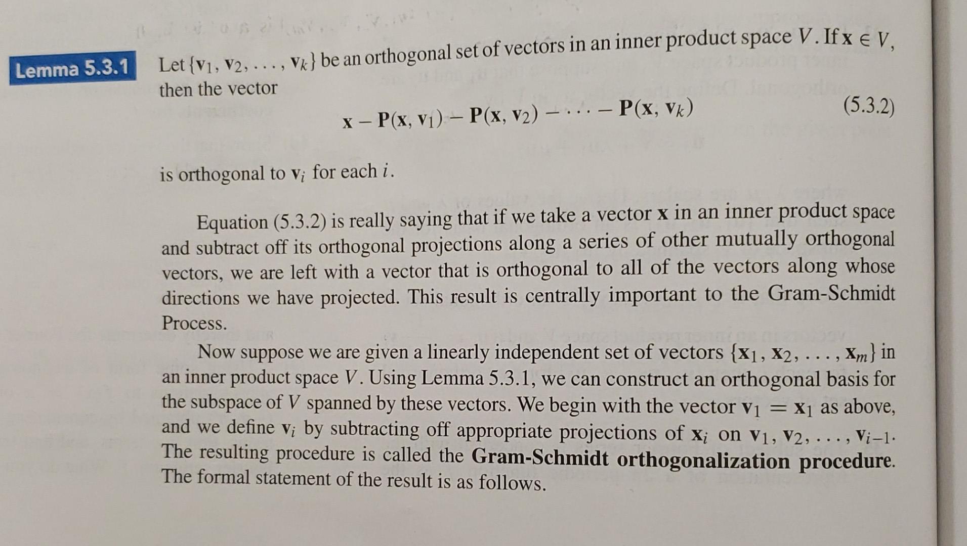 Solved Let {v1,v2,…,vk} be an orthogonal set of vectors in | Chegg.com
