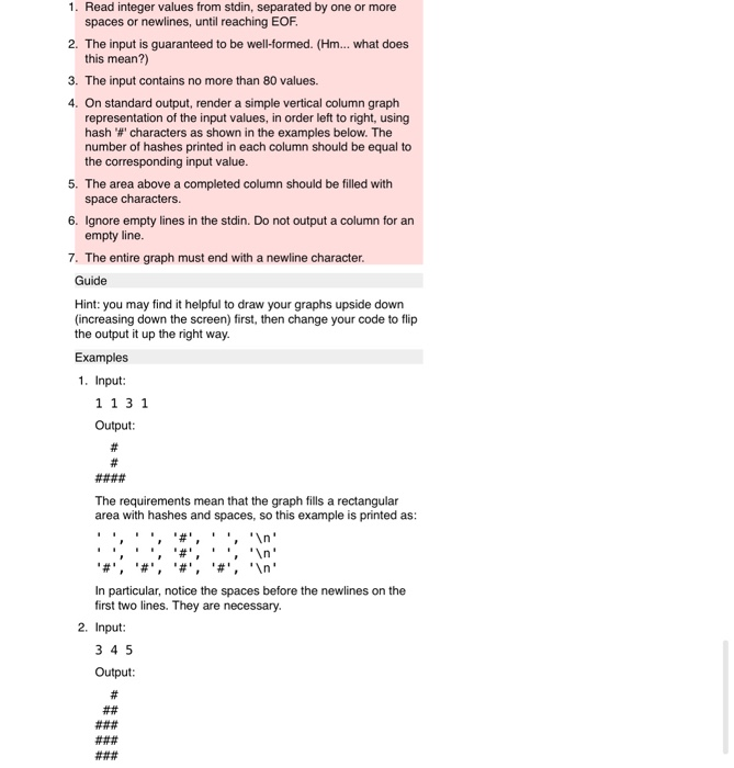 Solved 1 Read Integer Values From Stdin Separated By One