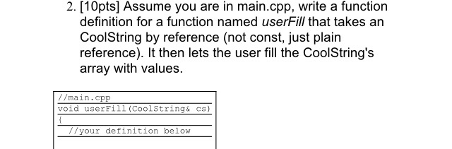 Solved [20pts] Cool String: Part 2 - Implementation 1. | Chegg.com