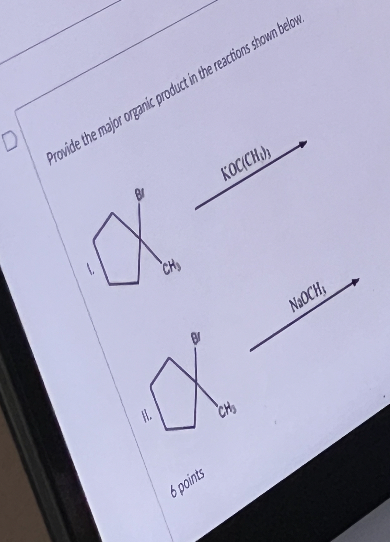 Solved Provide the major organic product in the reactions | Chegg.com