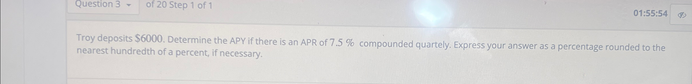 Solved Question 3 ﻿of 20 ﻿Step 1 ﻿of 1Troy deposits $6000. | Chegg.com