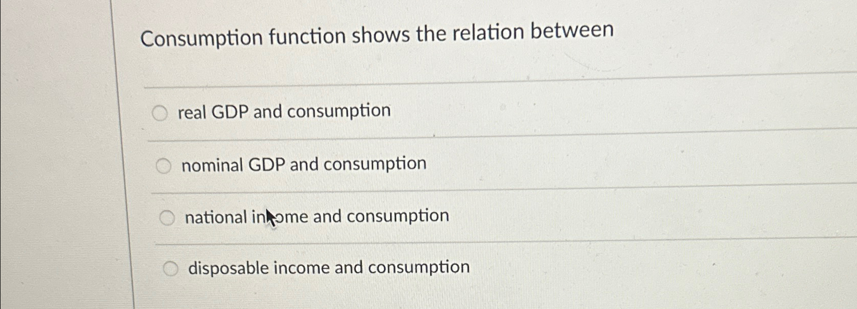 Solved Consumption function shows the relation betweenreal | Chegg.com
