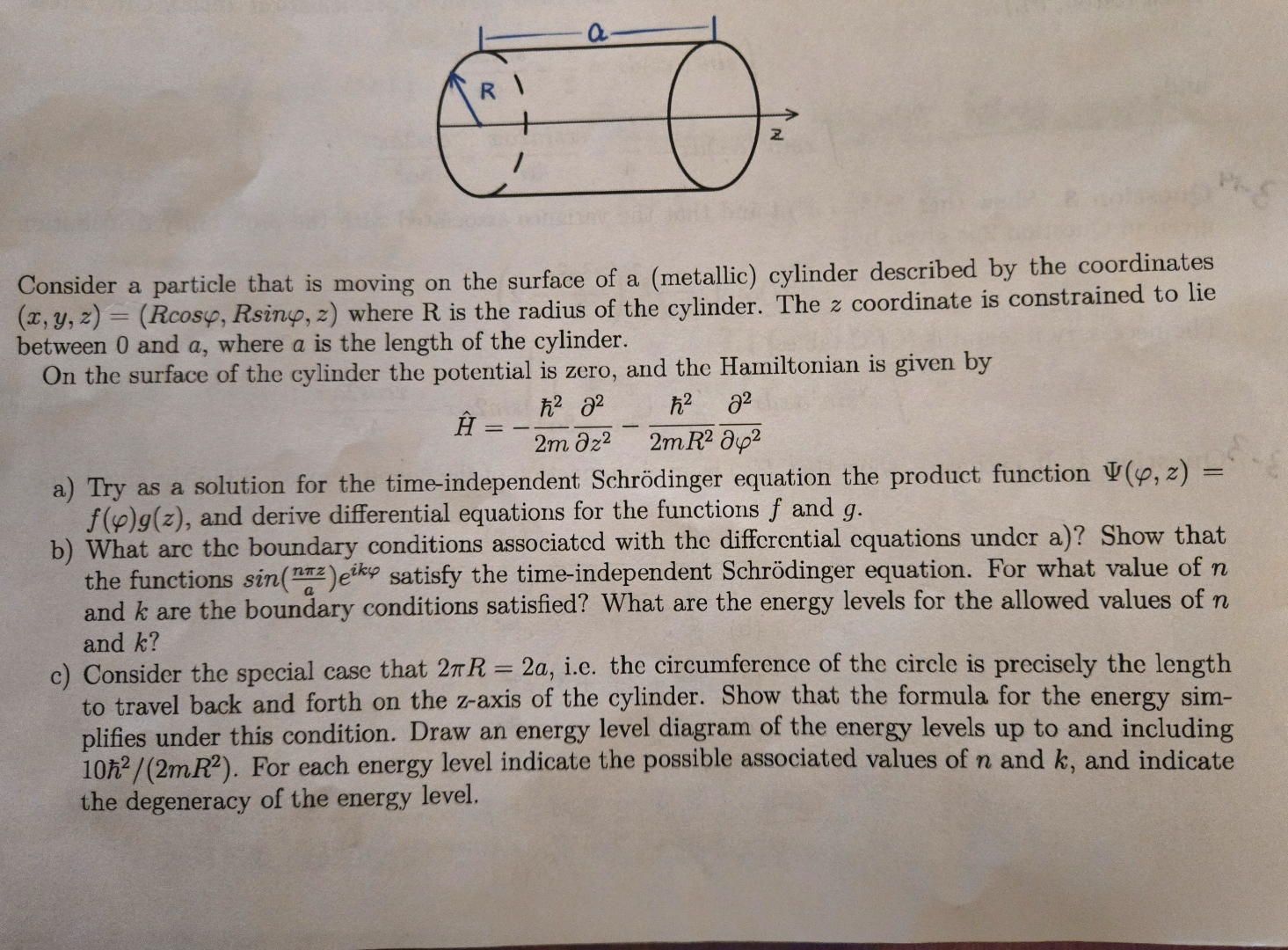 Solved Consider a particle that is moving on the surface of | Chegg.com