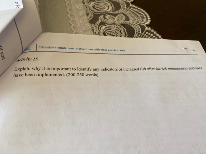 Solved olc CHCAGE004: implement interventions with older | Chegg.com