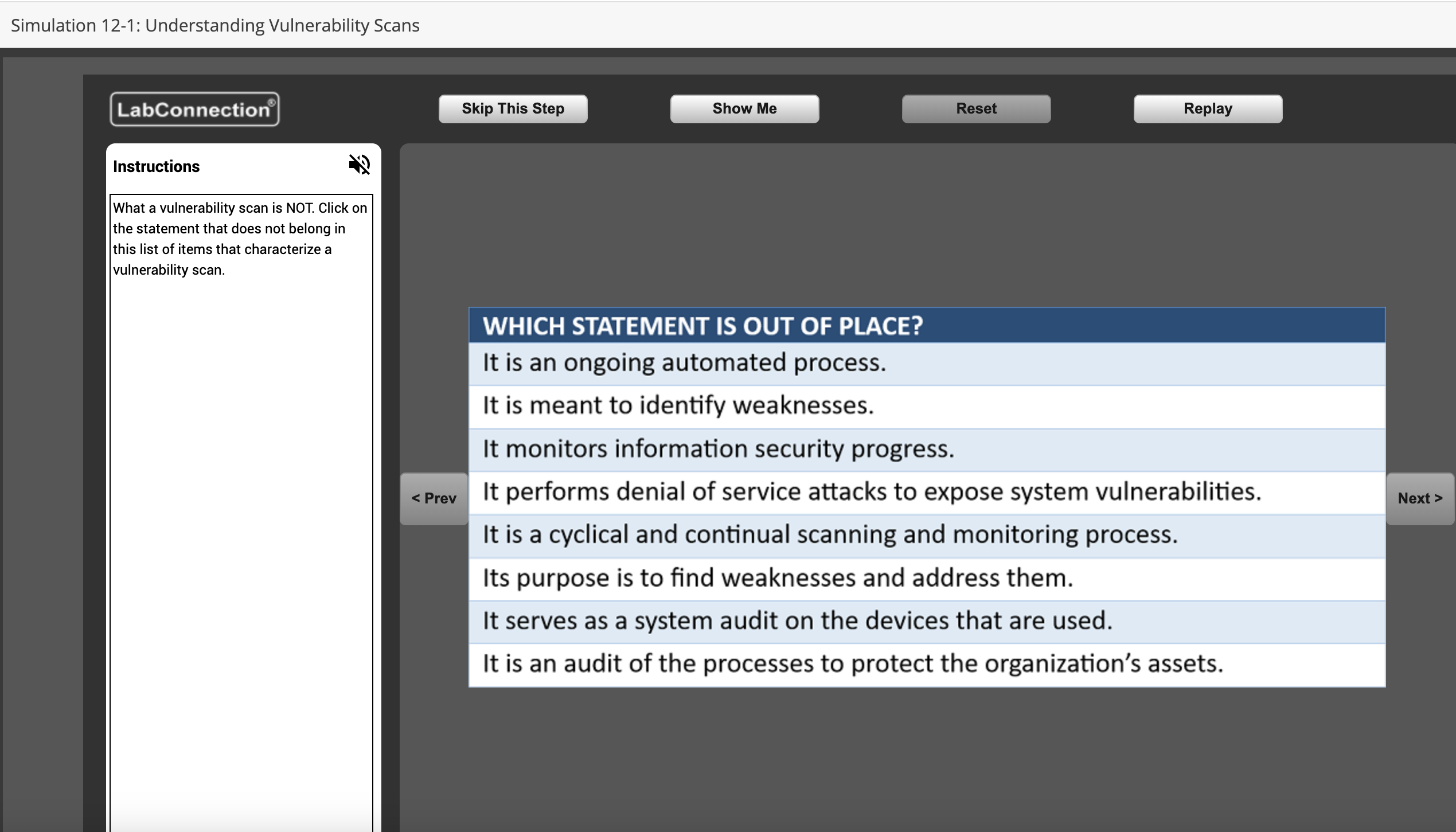 Solved Simulation 12-1: Understanding Vulnerability Scans | Chegg.com
