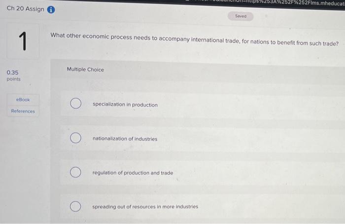 Solved 252F%252Fims.mheducati Ch 20 Assign Saved What other | Chegg.com