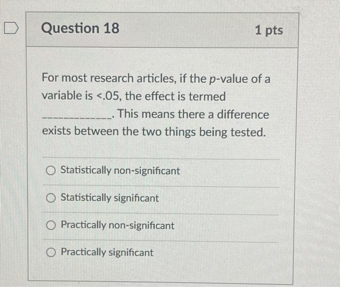 Solved For most research articles, if the p-value of a | Chegg.com