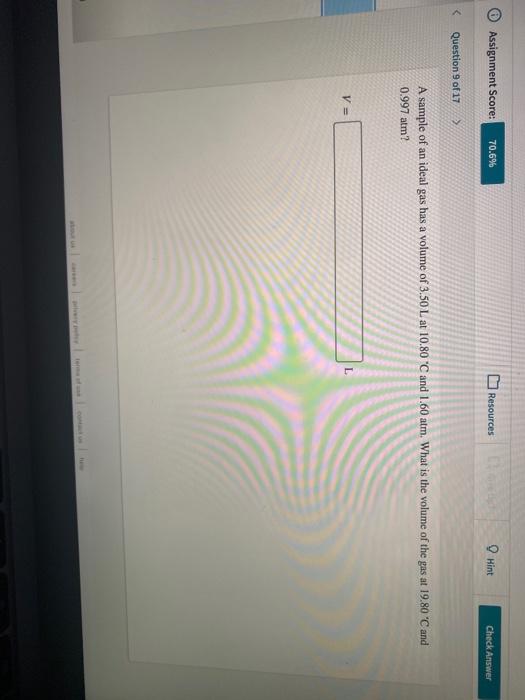Solved Assignment Score: 70.6% Resources Hint Check Answer | Chegg.com