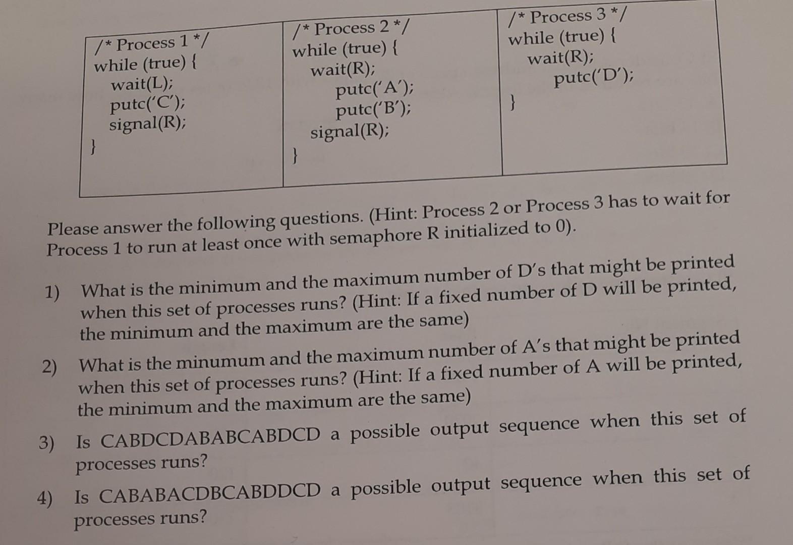 Solved semaphore L and R is initialized to 4 and 0 | Chegg.com