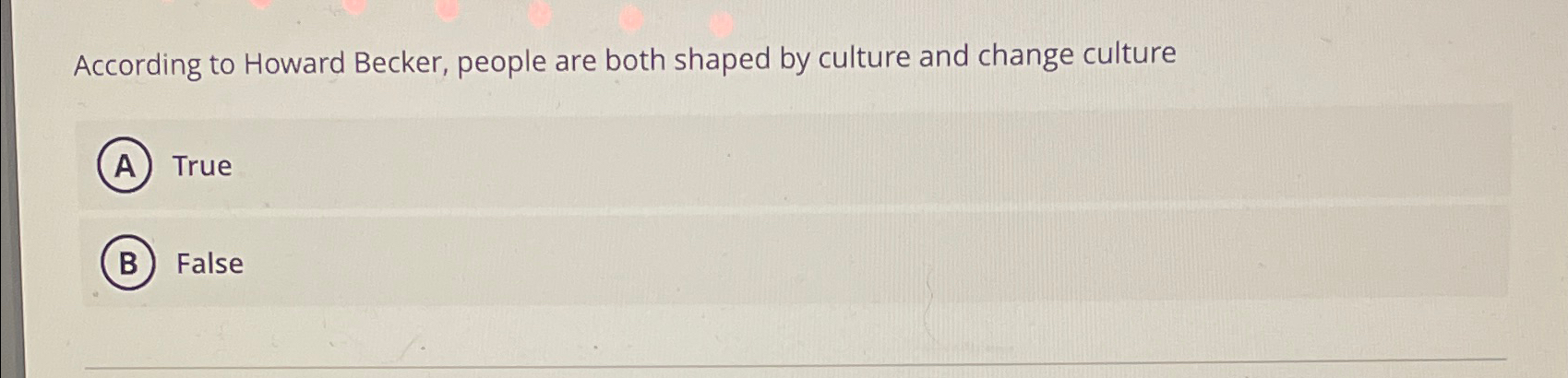 Solved According to Howard Becker, people are both shaped by | Chegg.com