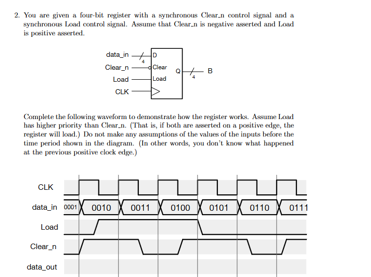 Solved 2. ﻿You are given a four-bit register with a | Chegg.com