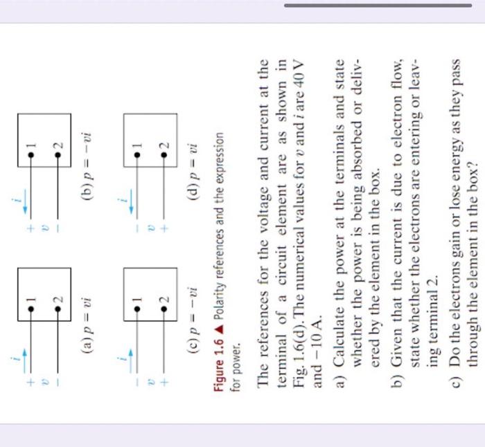 Solved for power. The references for the voltage and current | Chegg.com