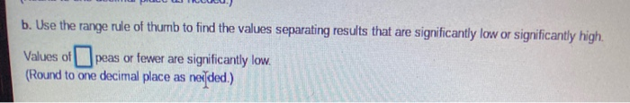 b. Use the range rule of thumb to find the values | Chegg.com